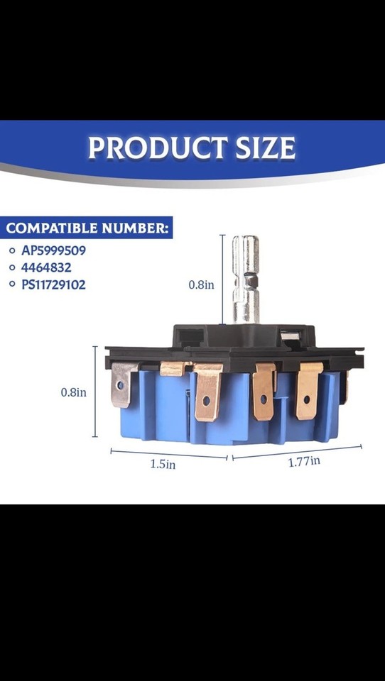 WB24X25013 Range Infinite Control Switch For GE PS11729102 MDSA-W767 ...