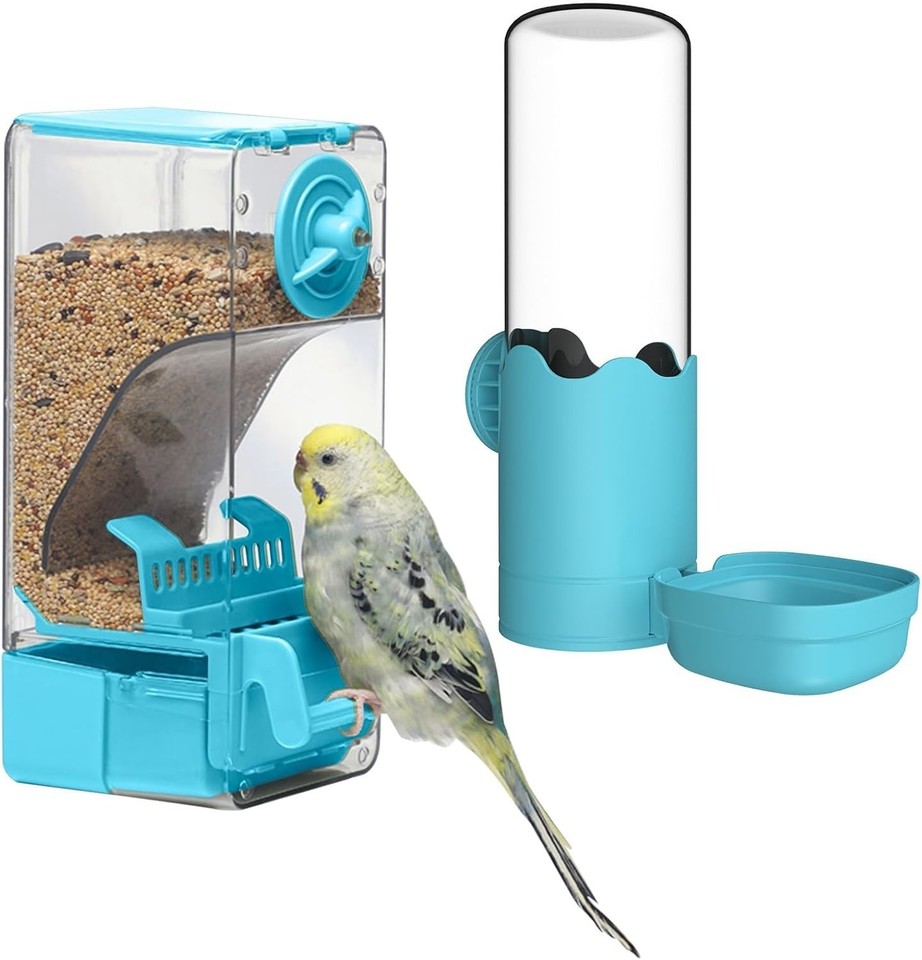 Durable Bird Feeder & Water Dispenser Set: Perfect for Parakeets ...
