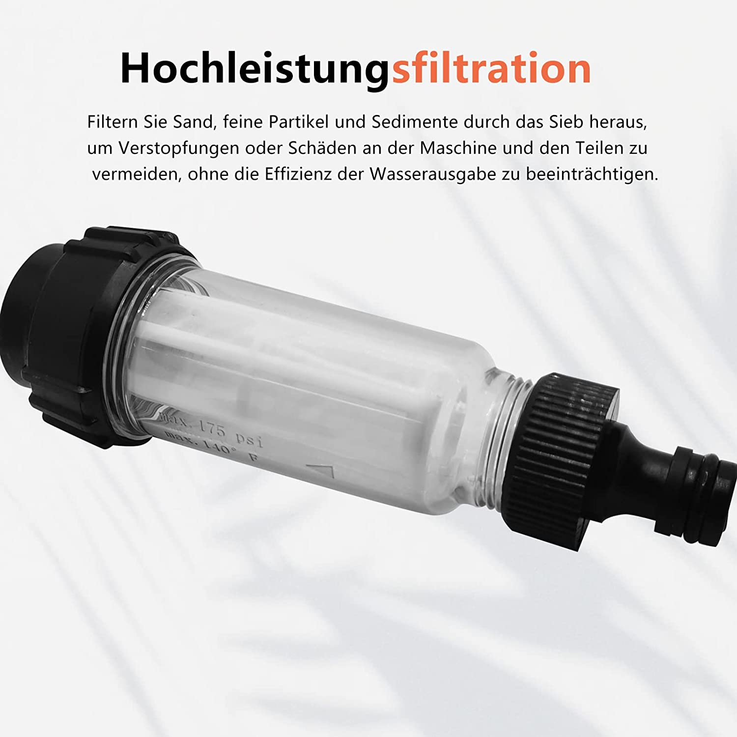 Hlimior Wasserfilter Gartenschlauch, 2 Stück 3/4 Zoll Wasser Vorfilter ...