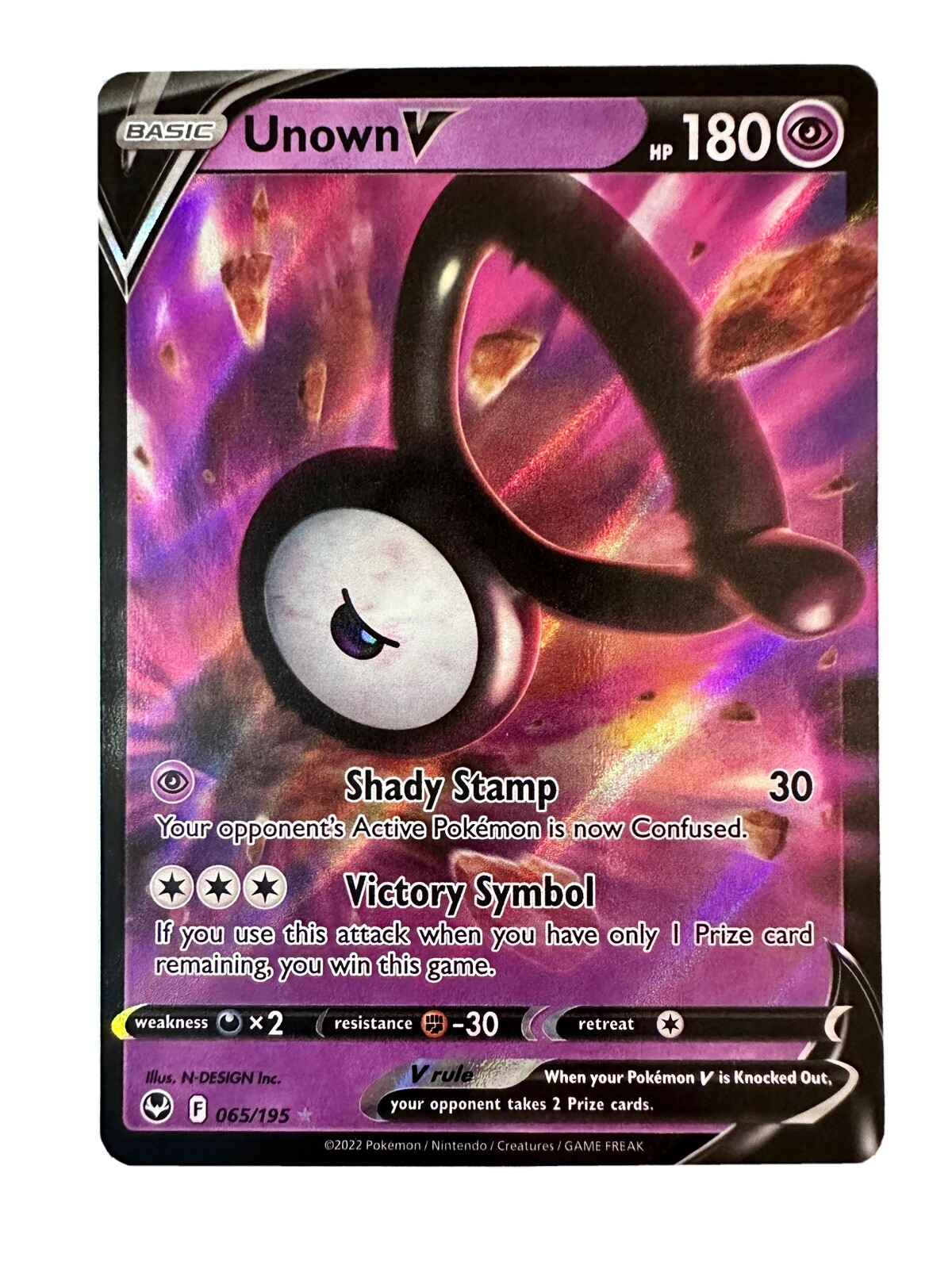 Pokémon TCG- Unown V 065/195 - SWSH Silver Tempest - Ultra Rare NM/M | eBay