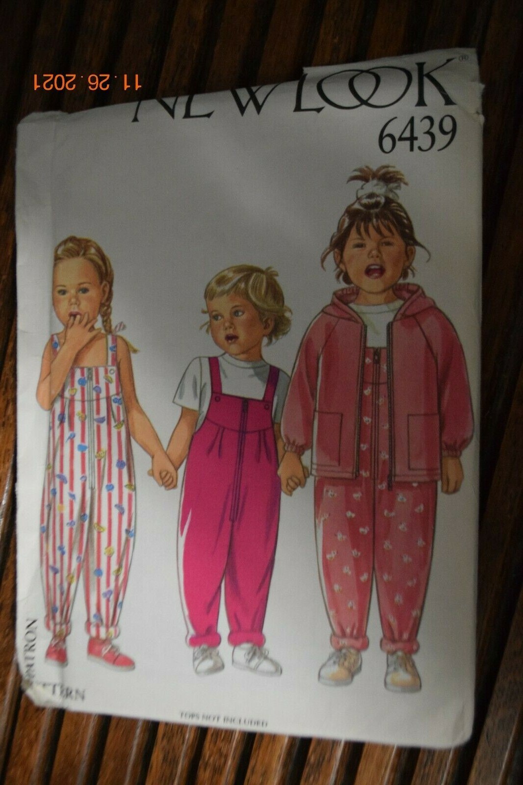 NEW LOOK 6439 TODDLERS OVERALLS JACKET COAT PATTERN 12M-18M 2 3 4 UNCUT ...