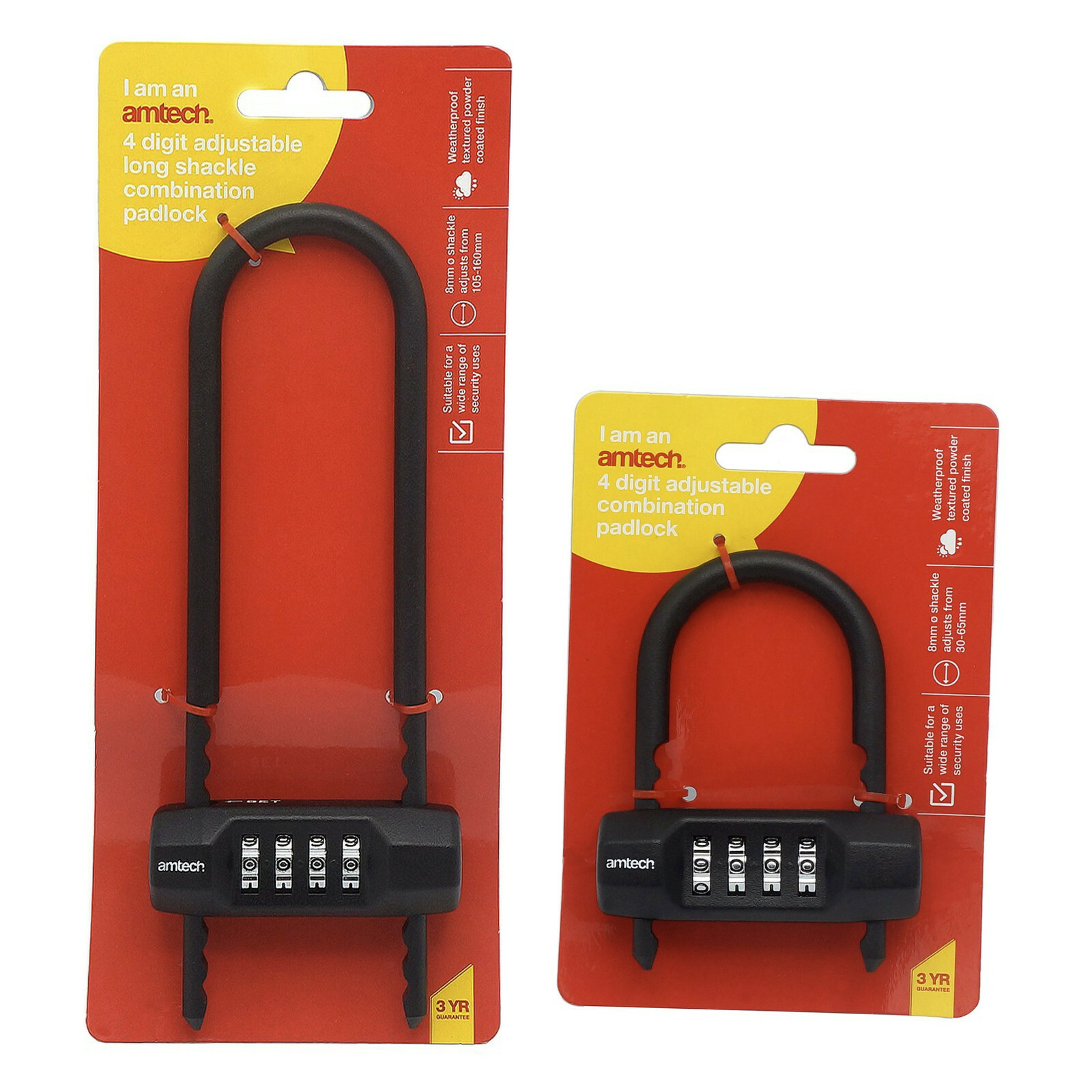 4 Digit Adjustable D Shape Lock Bike Motorcycle Shed Security Short ...