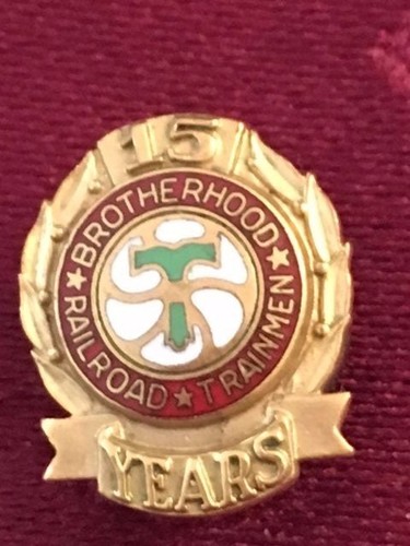 Brotherhood Railroad Trainmen 15 year Gold Filled Pin | eBay