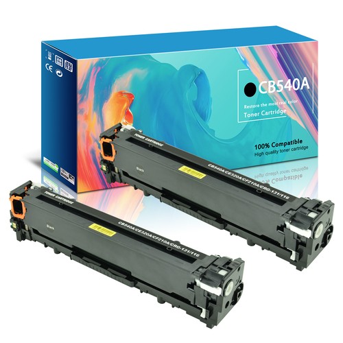 2PK Black Toner Cartridge for HP 125A CB540A LaserJet CP1215 CP1515n ...