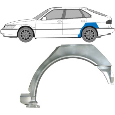 SAAB 900 1994-1998 5 DOOR REAR WHEEL ARCH REPAIR PANEL REAR WING / LEFT ...