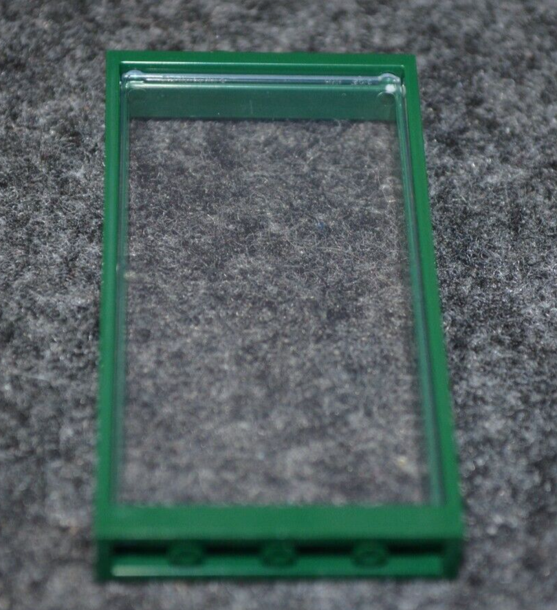 (1) 1x4x6 Dark Green Window Frame w/ Clear Glass - NEW Lego Building ...
