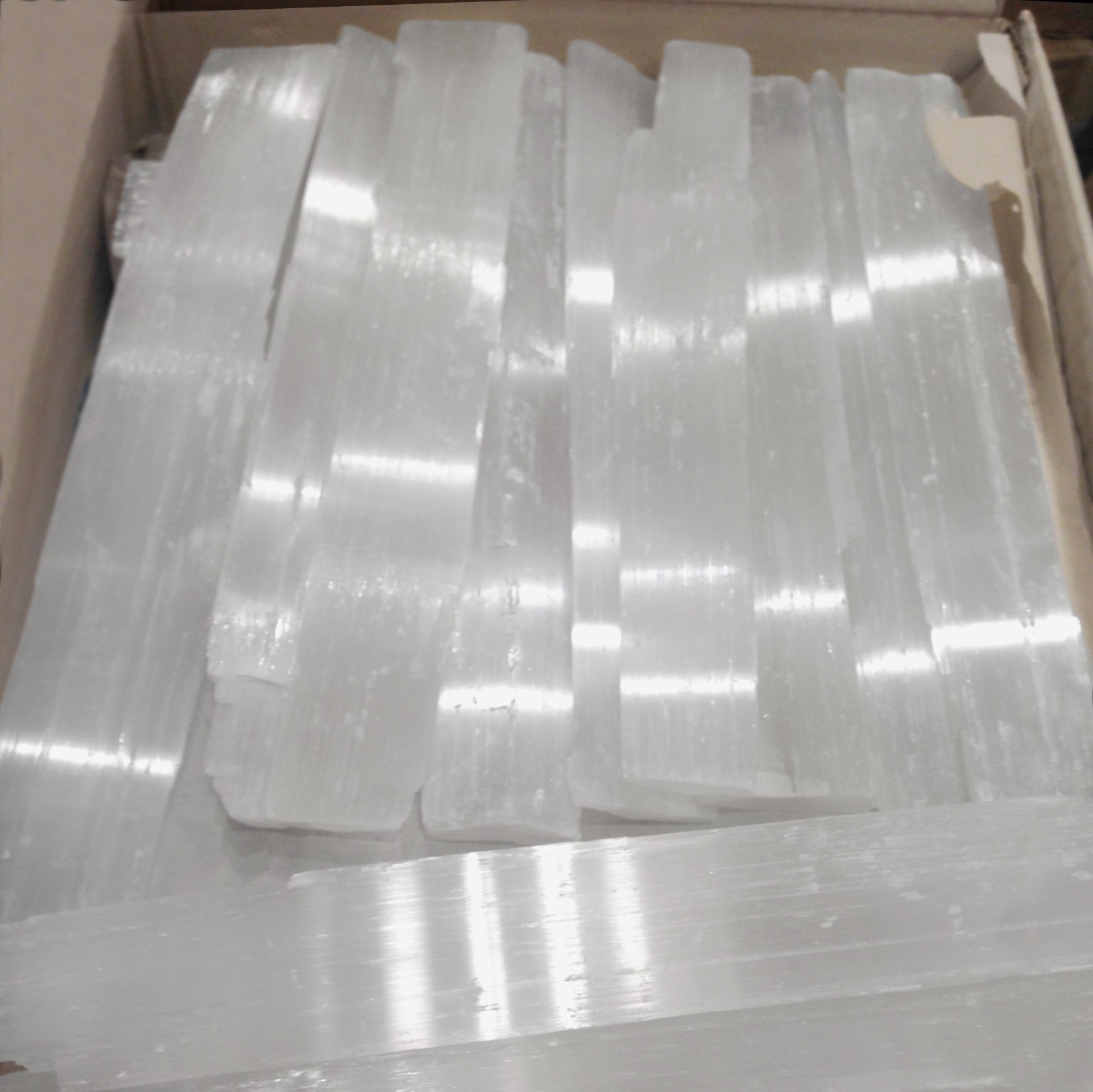 LOT XL Selenite Logs " Wand lbs Rough Crystal Sticks Heal 5 Pound BULK ...