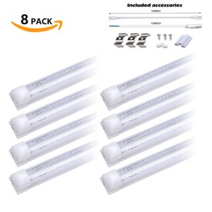 T8 Linkable Lights 8ft LED Tube Light 72W 8 Foot Warehouse Shop Light ...