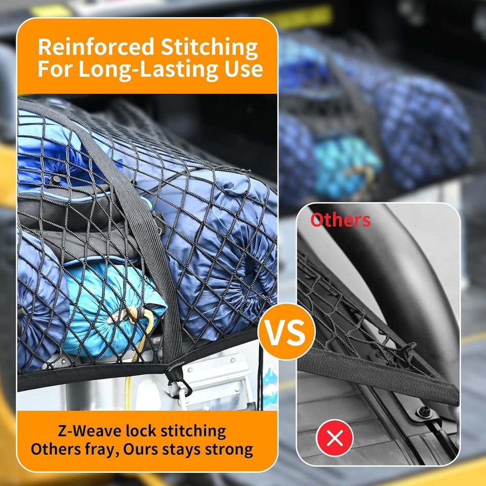 Highly Elastic Cargo Net - Heavy-Duty Truck Bed Cargo Net for Pickup ...