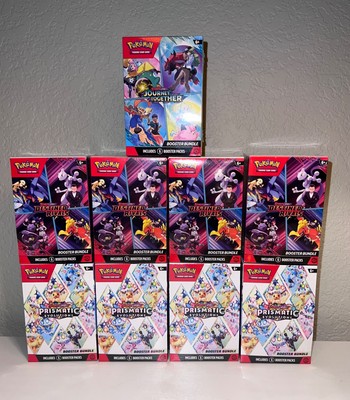 Pokémon Prismatic Evolutions Booster Bundle - LOT (4) + Destined Rivals ...