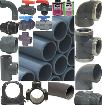 16-90mm PVC Fittings Rohr Klemme Winkel T-Stück Muffe Kleber Schlauch ...