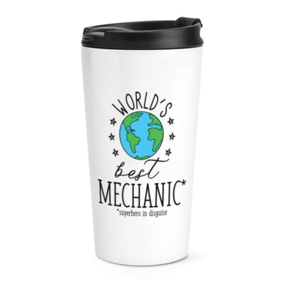 World's Best Mechanic Travel Mug Cup Funny Joke Favourite Car Body Shop ...