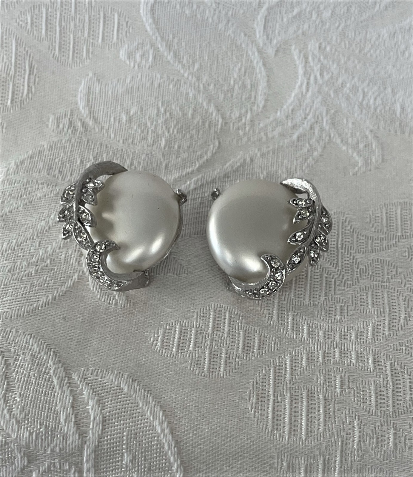 Vintage Judy Lee Signed Faux Mabe Pearl & Rhinestone… - Gem