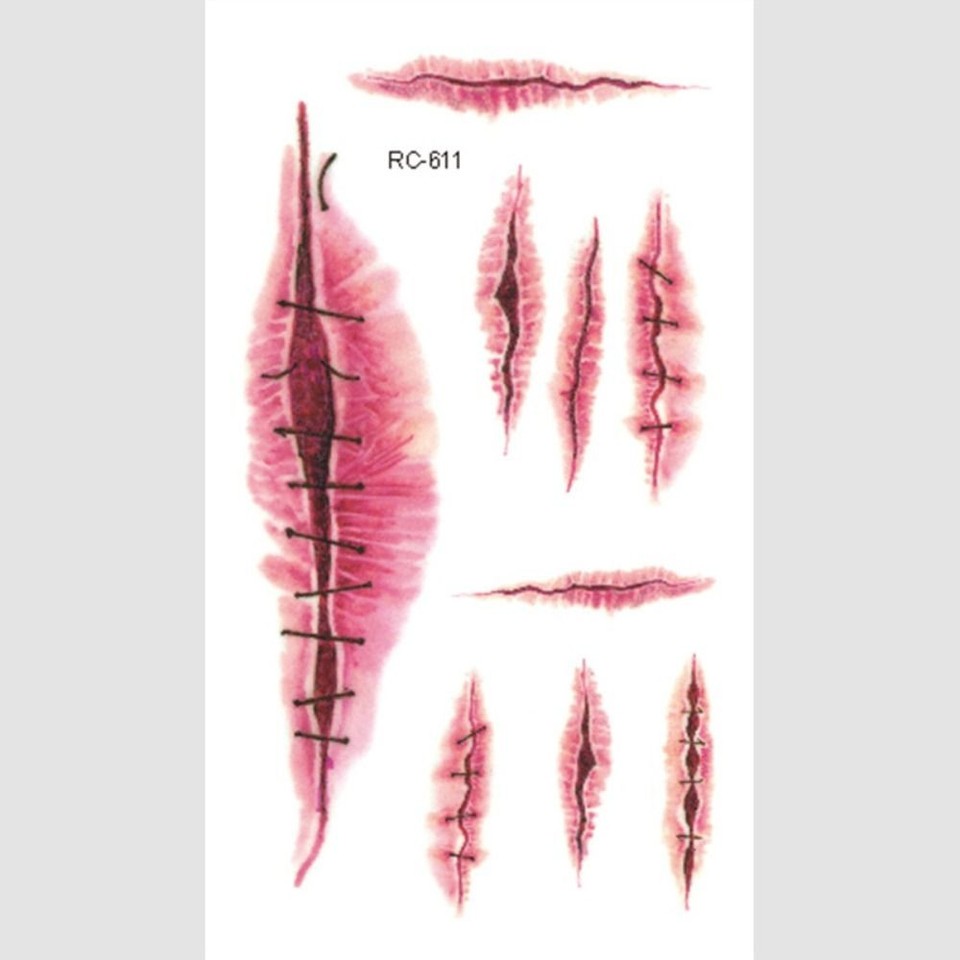 25pcs Fake Scab Blood Scars Stickers Acars Tattoos Terror Sticker ...