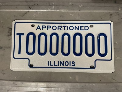 Illinois Sample Prototype License Plate APPORTIONED T0000000 PLATE 5 | eBay
