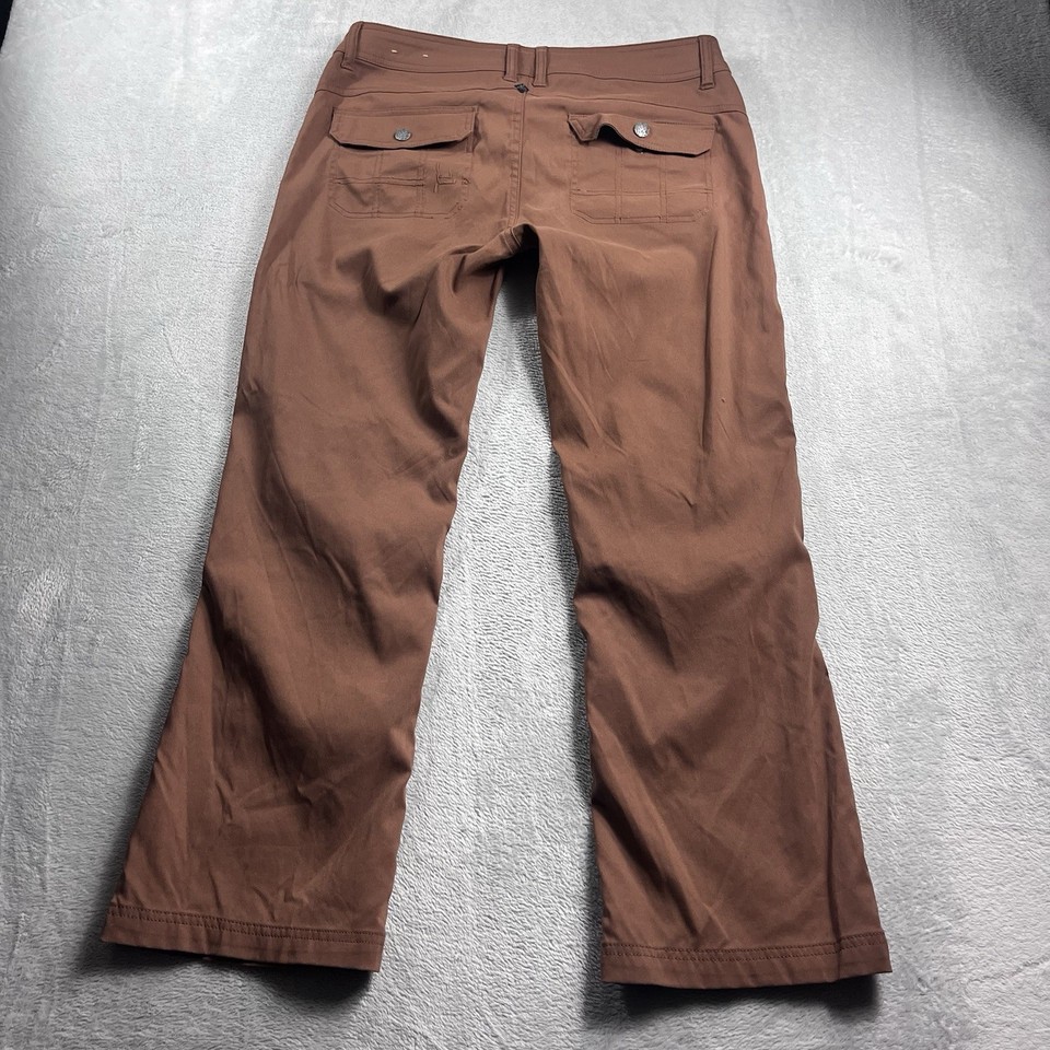 Prana Brown Chino Halle Roll Up Pants Size 12 Nylon Outdoor Hiking ...