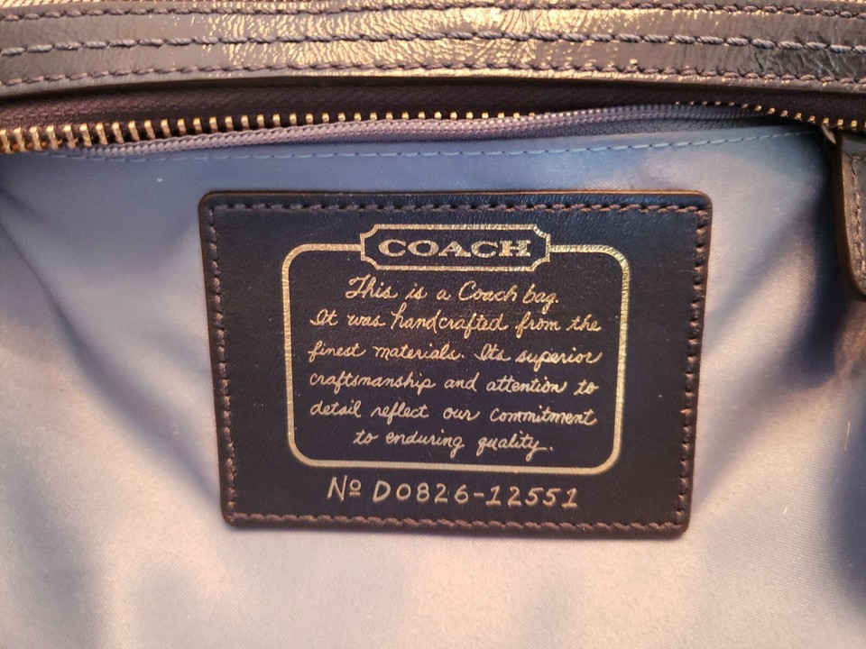 COACH Signature Denim Satchel Bag Purse Tote Handbag Blue DO826-12551 ...
