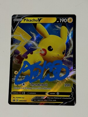 STEVE AOKI SIGNED POKEMON SHINING FATES PIKACHU V PROMO (PROOF!) RARE ...