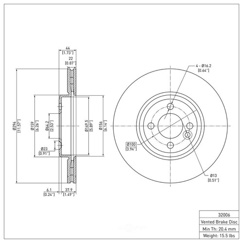 Disc Brake Rotor fits 2007-2015 Mini Cooper Cooper Countryman Cooper ...