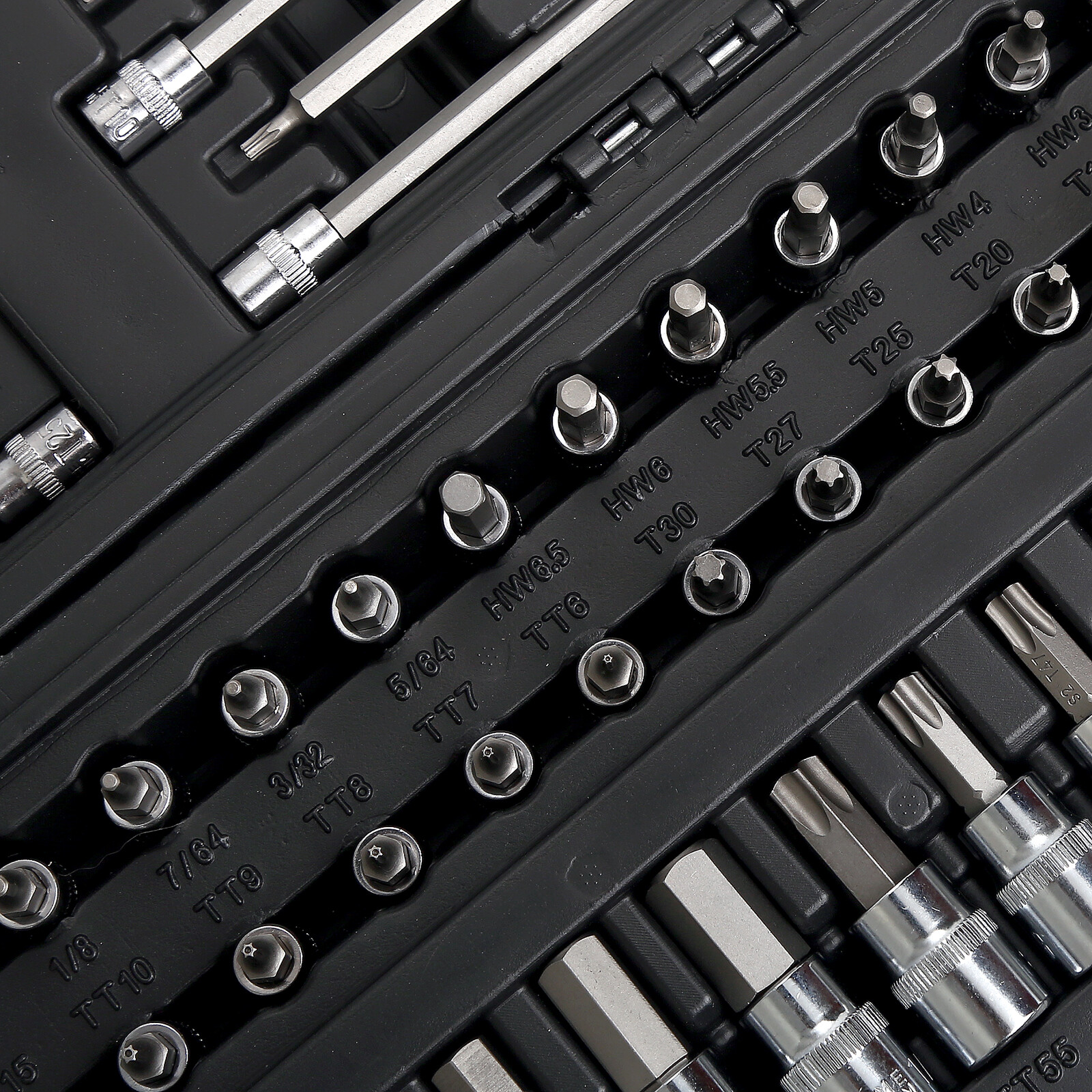 "107pcs 1/4"" 3/8"" 1/2"" Drive Bit Socket Set SAE & Metric Torx Hex ...