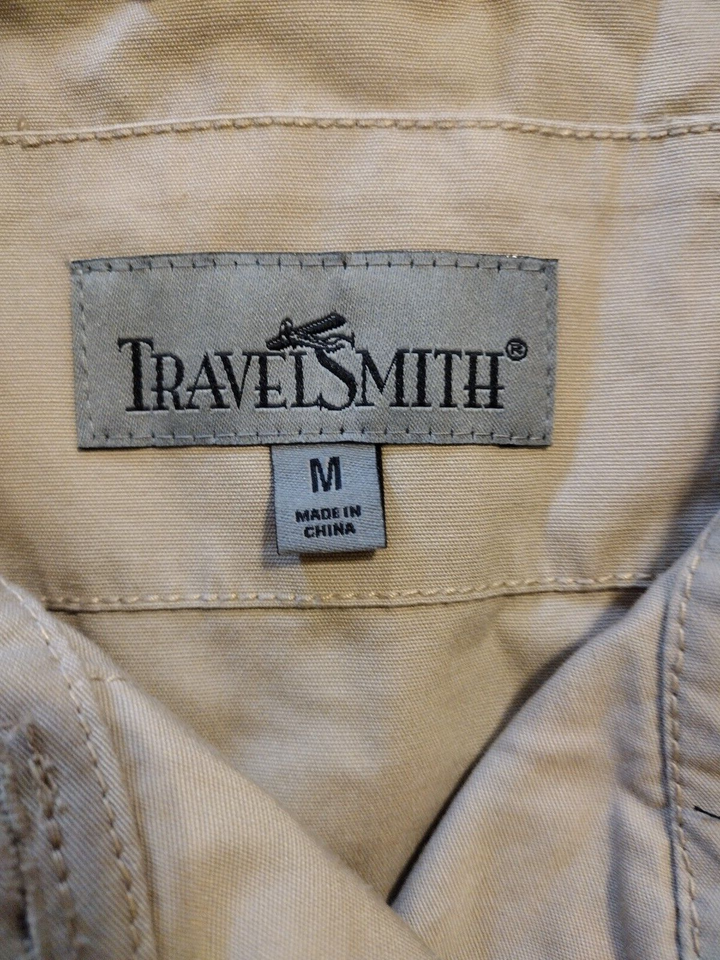Travelsmith Women's Safari Khaki Vest w/Pockets Button Front Size M | eBay