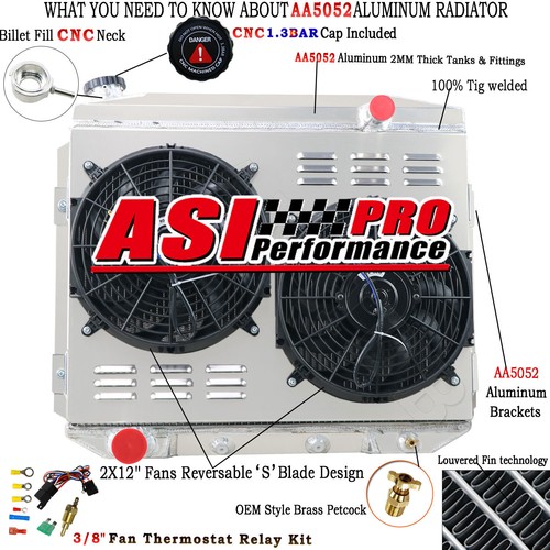 ASI 3 ROW RADIATOR SHROUD FAN For Ford Fairlane Ranchero/Mercury Edsel ...