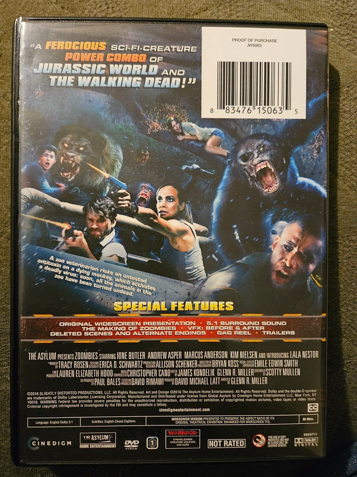 ZOOMBIES - DVD - WS - Uncaged, Undead - Ione Butler, Andrew Asper, Lala ...