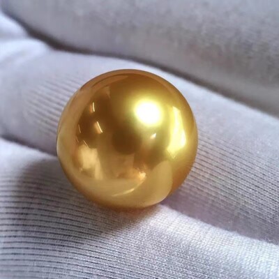 Charming 10-11mm Natural South Sea Genuine Gold Round Loose Pearl ...