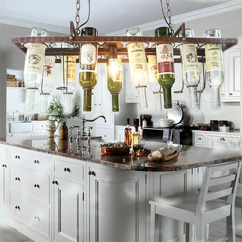 Rectangular Wine Bottle Chandelier