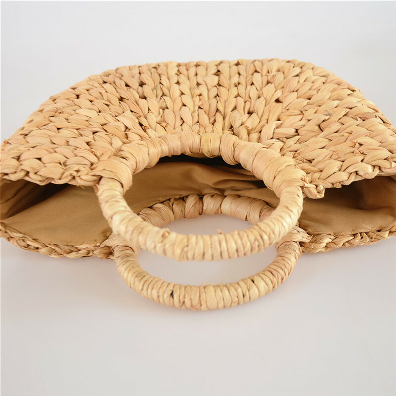Women Retro Wicker Handbag Bags Totes Beach Summer Woven Rattan Basket ...