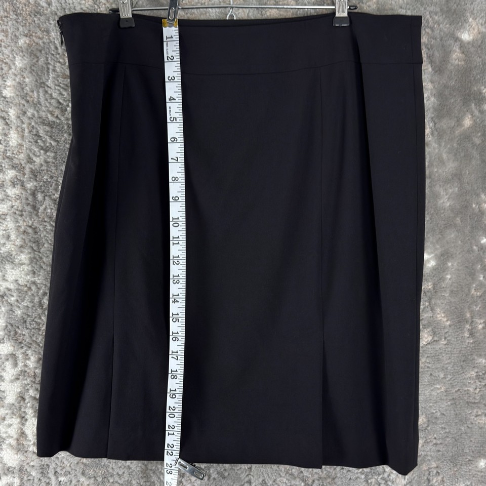 NEW Tahari Size 16 Stretch Minimalist A Lined Skirt Black Zip Career ...