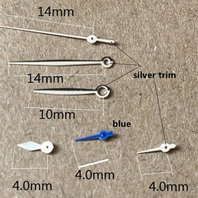 Silver Trim Blue Small Second Hand Watch Hands Set for PE70 Movement | eBay