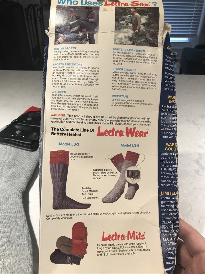 Nordic Gear Lectra Sox Battery Heated Socks Size Medium NOS Original ...