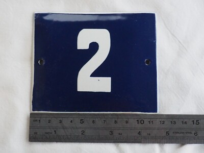 Signs - Dark Blue Enamel Porcelain Door House