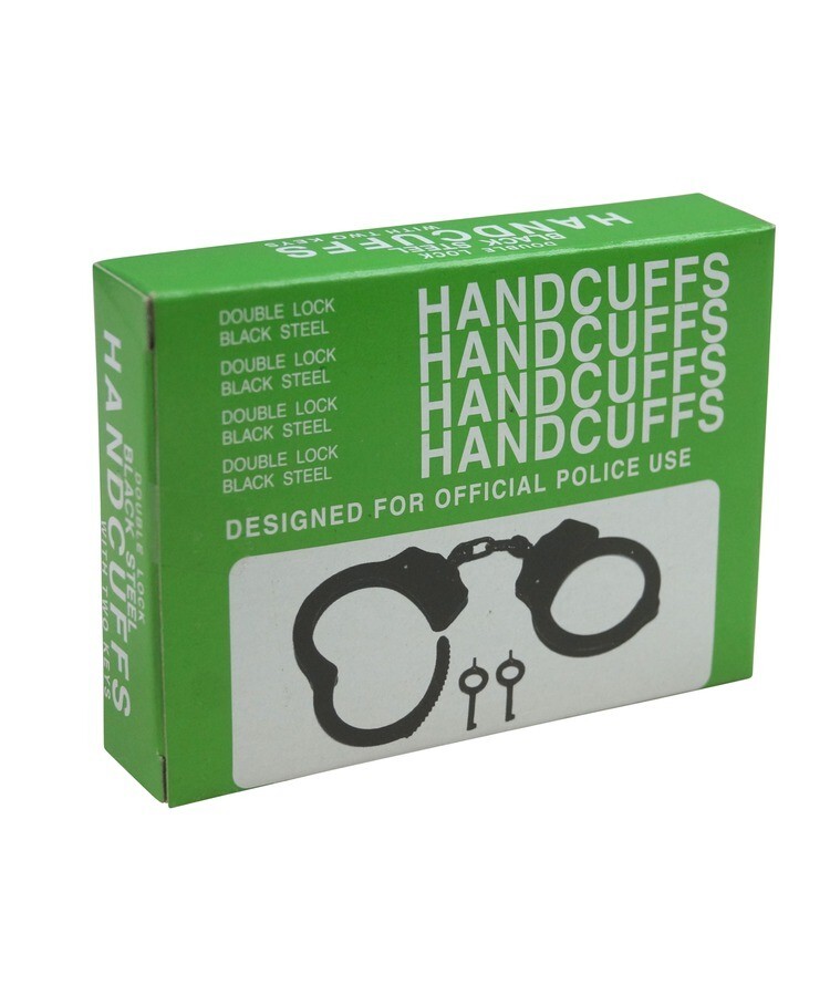 Heavy Duty Black Chain Handcuffs Police Quick Cuffs 2 Keys Stainless ...