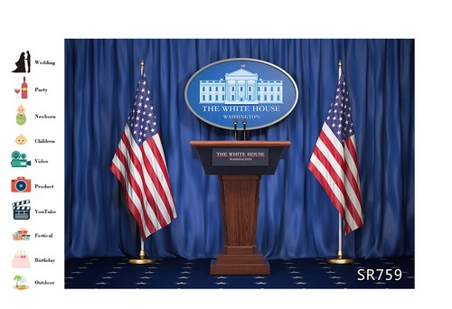 US President White House Speech Backdrop Background Photography Studio ...