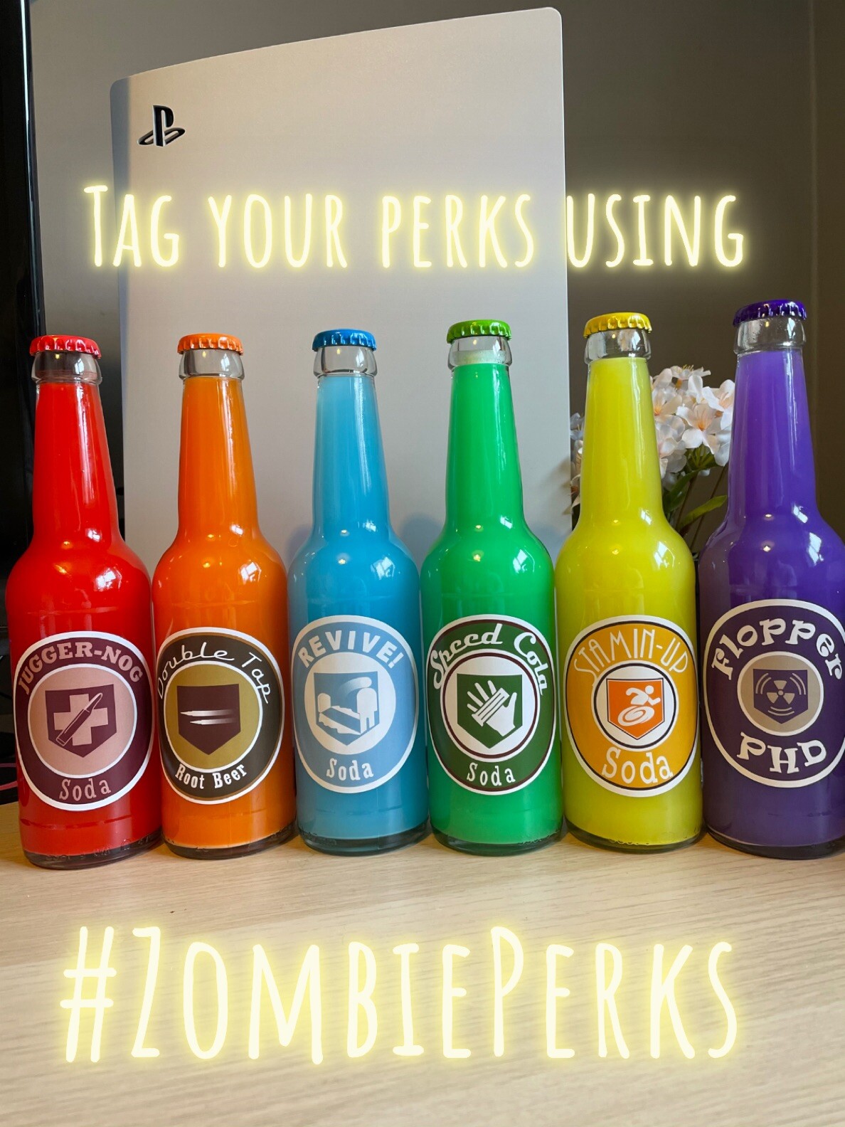 Call of Duty Zombie Perk Bottles (4) perk a cola bottles Xbox Ps5 Black ...