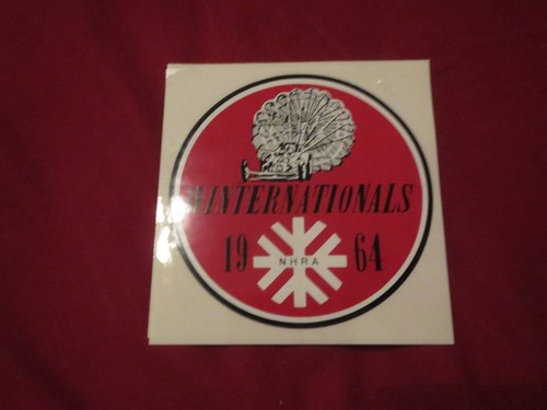 1964 NHRA WINTERNATIONALS RACING LOGO ROUND WINDOW DECAL STICKER 4 INCH ...