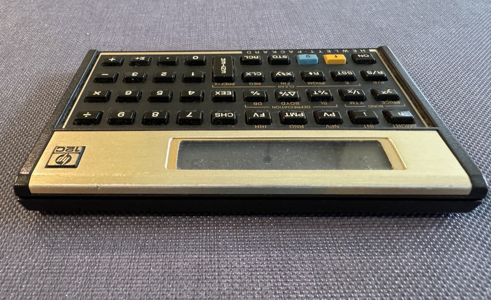 Hewlett Packard HP 12C Business Financial Gold Tone Calculator 1984 USA ...