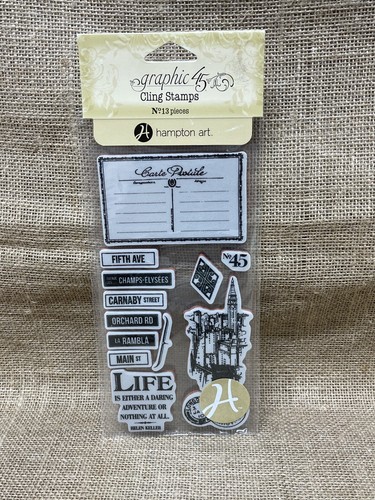 Graphic 45 Hampton Art 13pc Cling Stamp Set - Cityscapes - New! | eBay