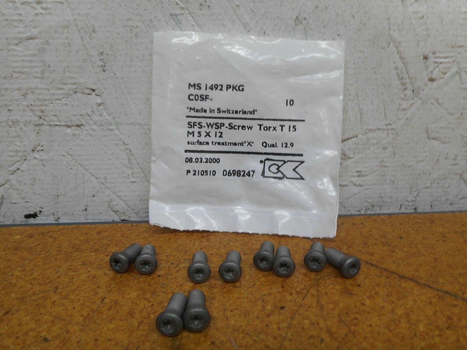 Kennametal MS 1492 PKG C0SF SFS-WSP Screw Torx T15 M 5X12 Bag Of 10 ...