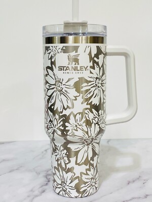 White Daisy Engraved Custom Stanley Adventure Quencher 40 oz tumbler | eBay