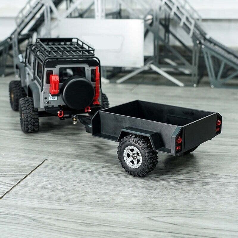 TRX-4M Utility Trailer w/ Hitch &Storage Boxes 1/18 Traxxas TRX4M RC ...