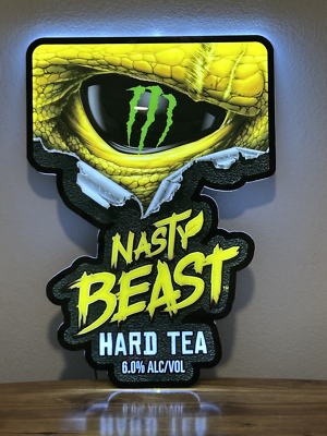 Monster Energi Fargelogoer The Beast Unleashed & Nasty Beast Hard Tea