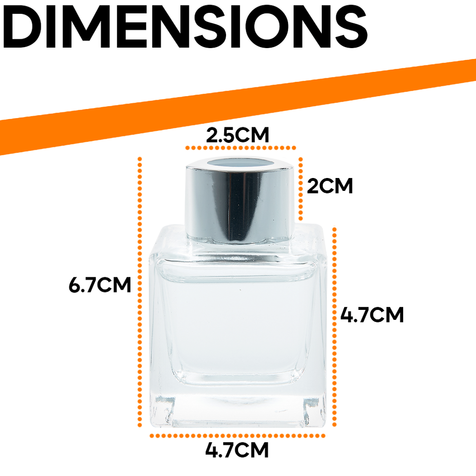 PACK OF 4 50ML DIFFUSER BOTTLES GLASS REED OIL FRAGRANCE CONTAINERS SET ...