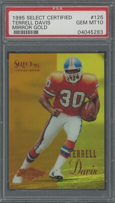 Terrell Davis 1995 Select Certified Rookie #126 "Mirror Gold" - PSA 10 ...