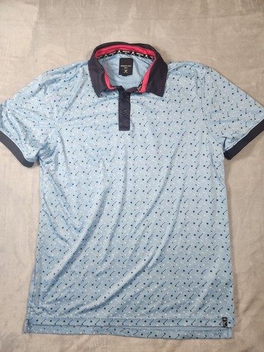 Kenneth Cole Polo Golf Shirt Club All Over Loud Print Mens Sz Medium ...