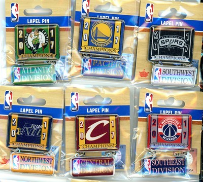 2017 NBA Division Champs Dangler Pin Choice playoffs champions pins ...