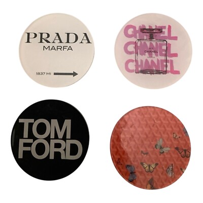Prada,Chanel,Tom Ford & Goyard Designer Acrylic 4 X 4 Coasters Set Of 4 ...