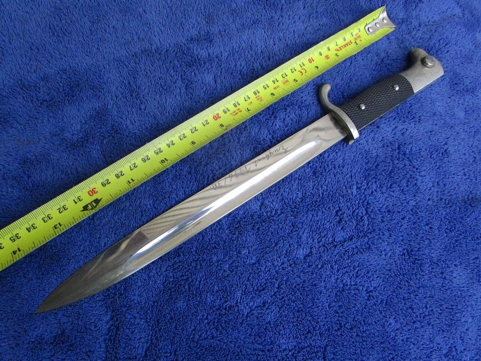 ORIGINAL WW2 GERMAN PERSONALIZED ENGRAVED DRESS BAYONET AND SCABBARD ...